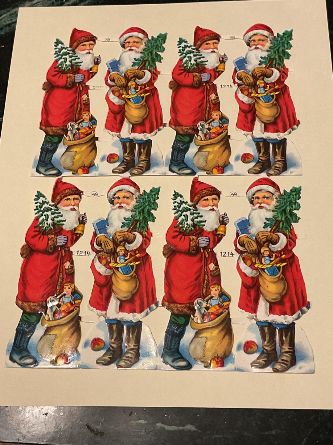 Vintage PZB German Paper Scraps Die Cut, Christmas, Santa Clause - Etsy