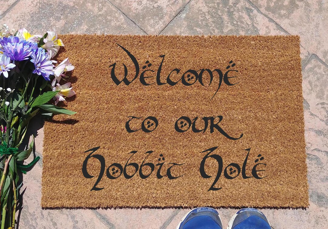 Welcome to Our Hobbit Hole, Coir Doormat, Housewarming Gift, Wedding ...