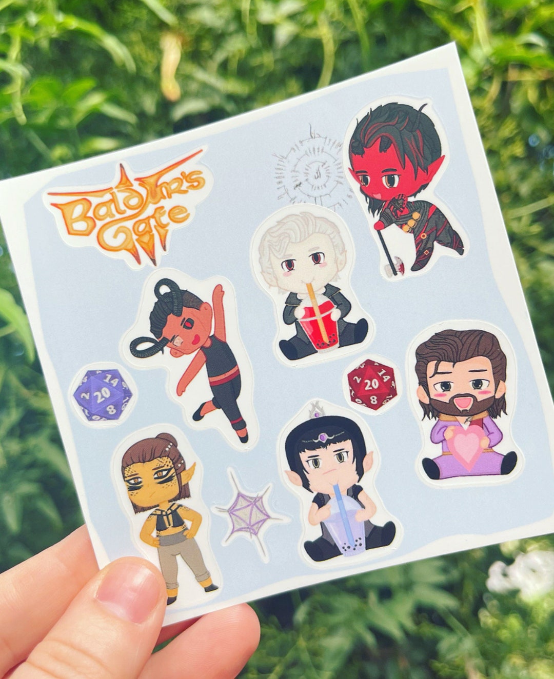 Chibi Baldur’s Gate 3 Characters Sticker Sheet, Astarion Sticker, Gale ...