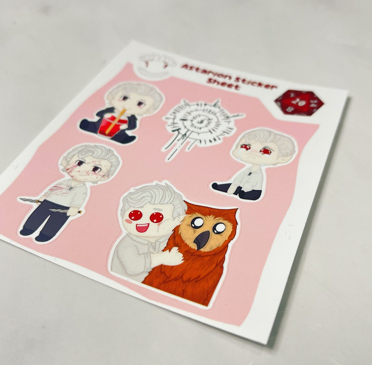 Astarion Chibi Sticker Sheet, Baldurs Gate 3 Astarion Stickers, Baldurs ...