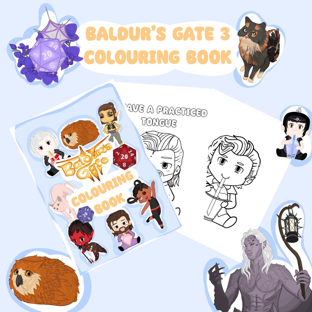 Digital Baldur’s Gate 3 Colouring Book, Baldur’s Gate 3, BG3, BG3 ...