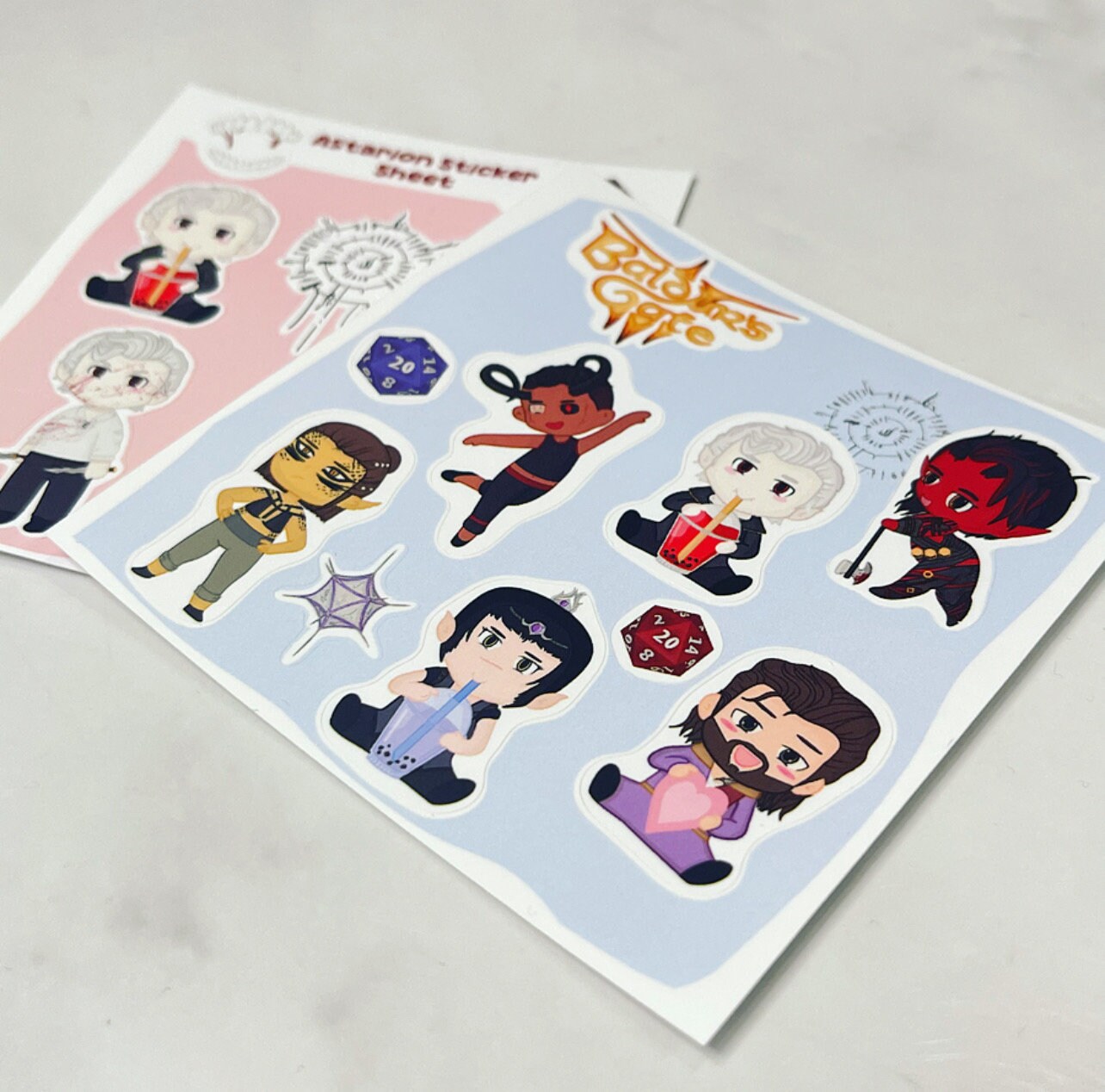 Chibi Baldurs Gate 3 Characters Sticker Sheet, Astarion Sticker, Gale ...