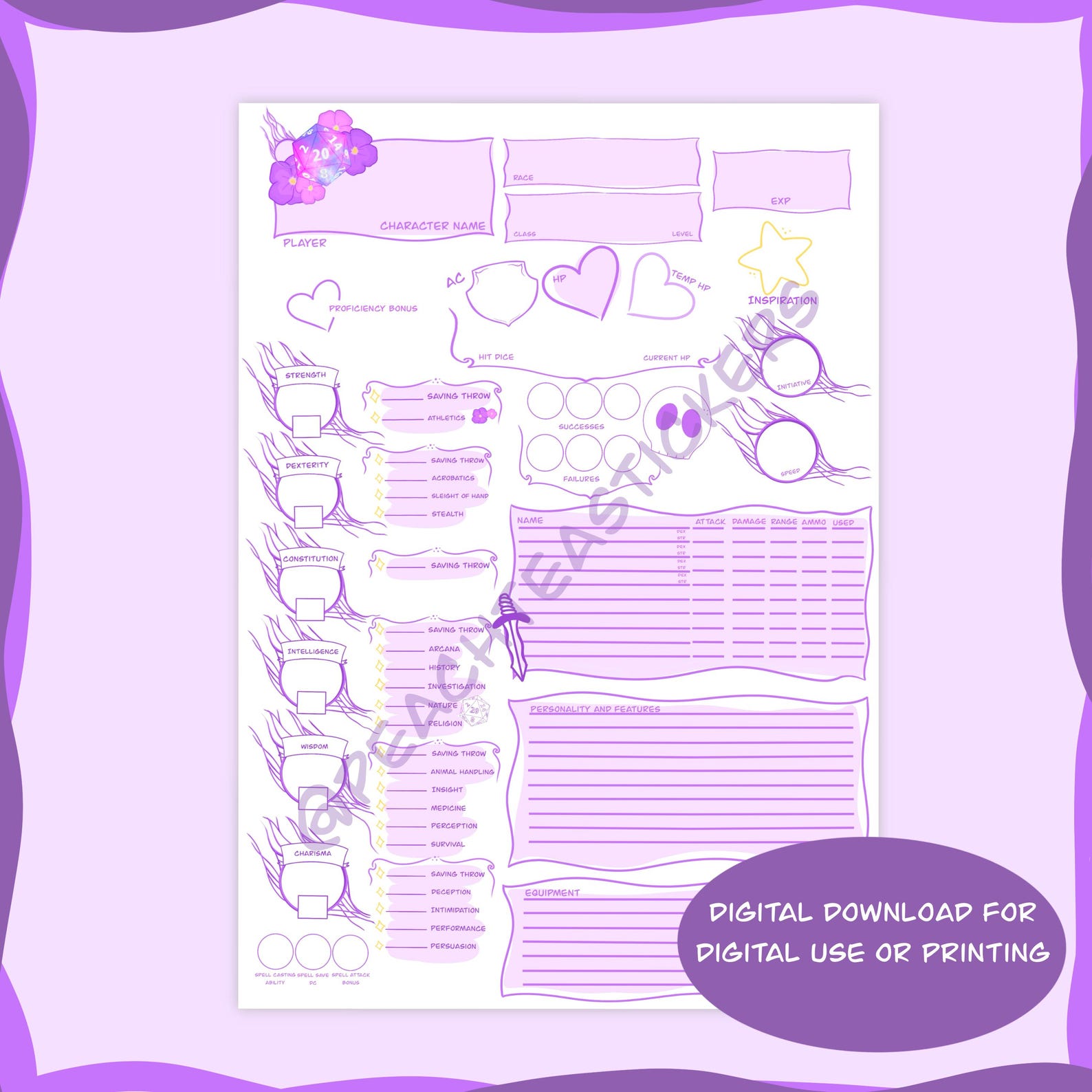 BG3 Gale Inspired DND Character Sheet, DND Character Sheet, Baldur’s ...