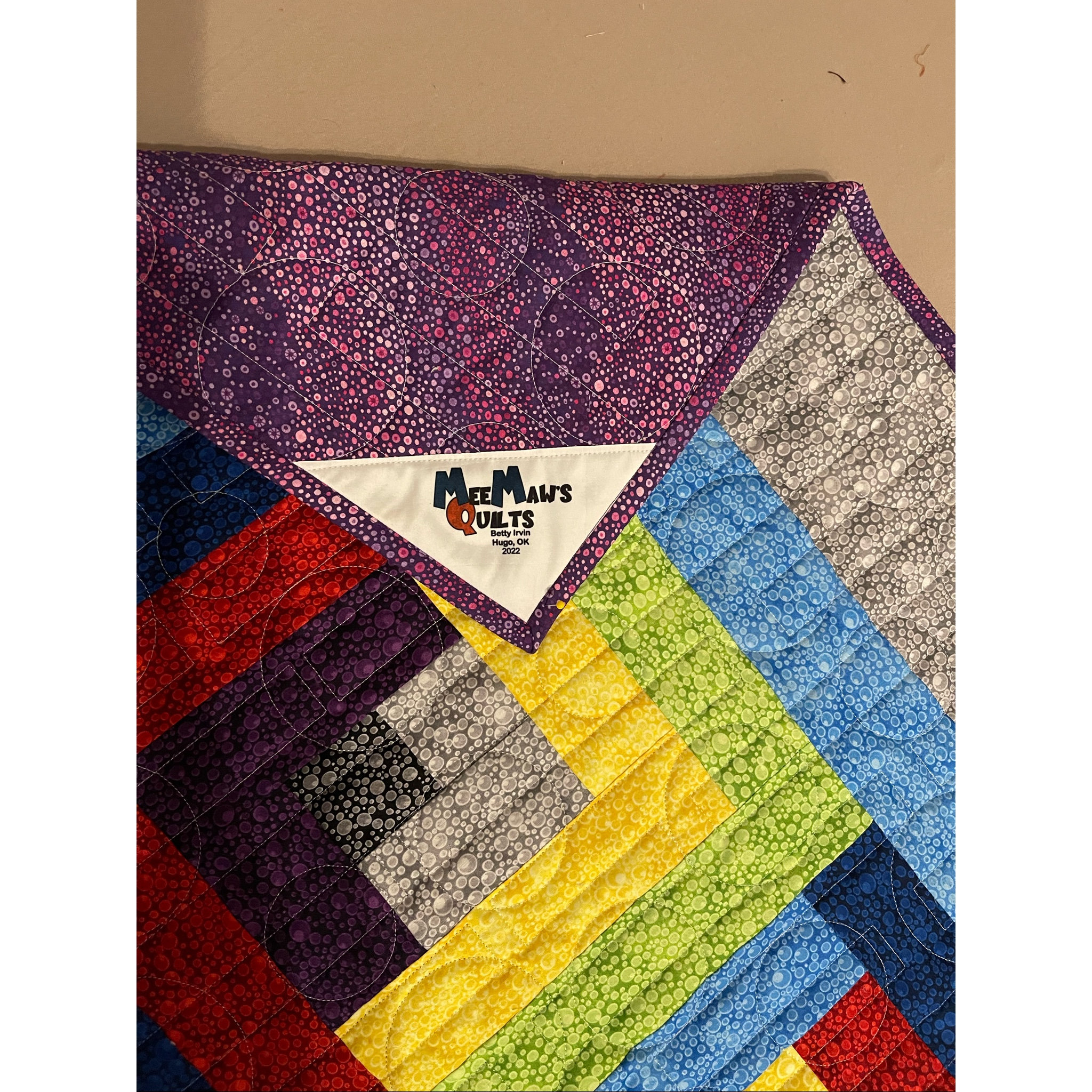 Bright, Bold Log Cabin Throw Quilt 57x70 - Etsy