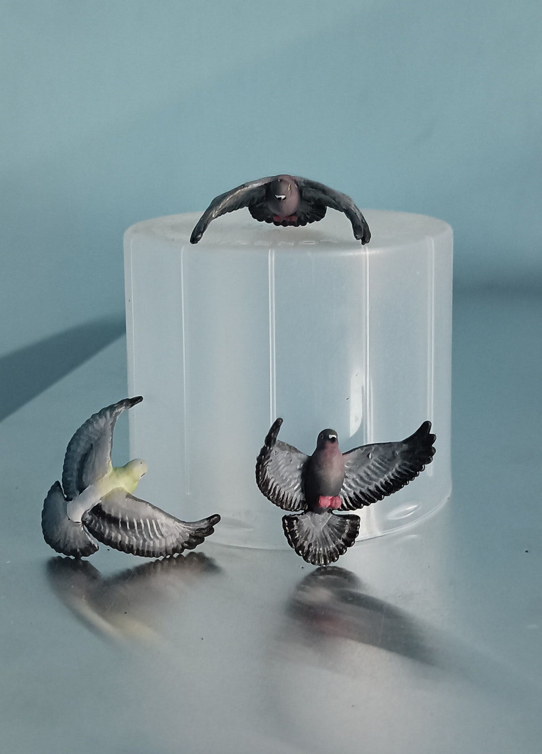 Lot3 Miniature Pigeons Flying 1:12 Scale Bird Mini for Horror Dollhouse ...