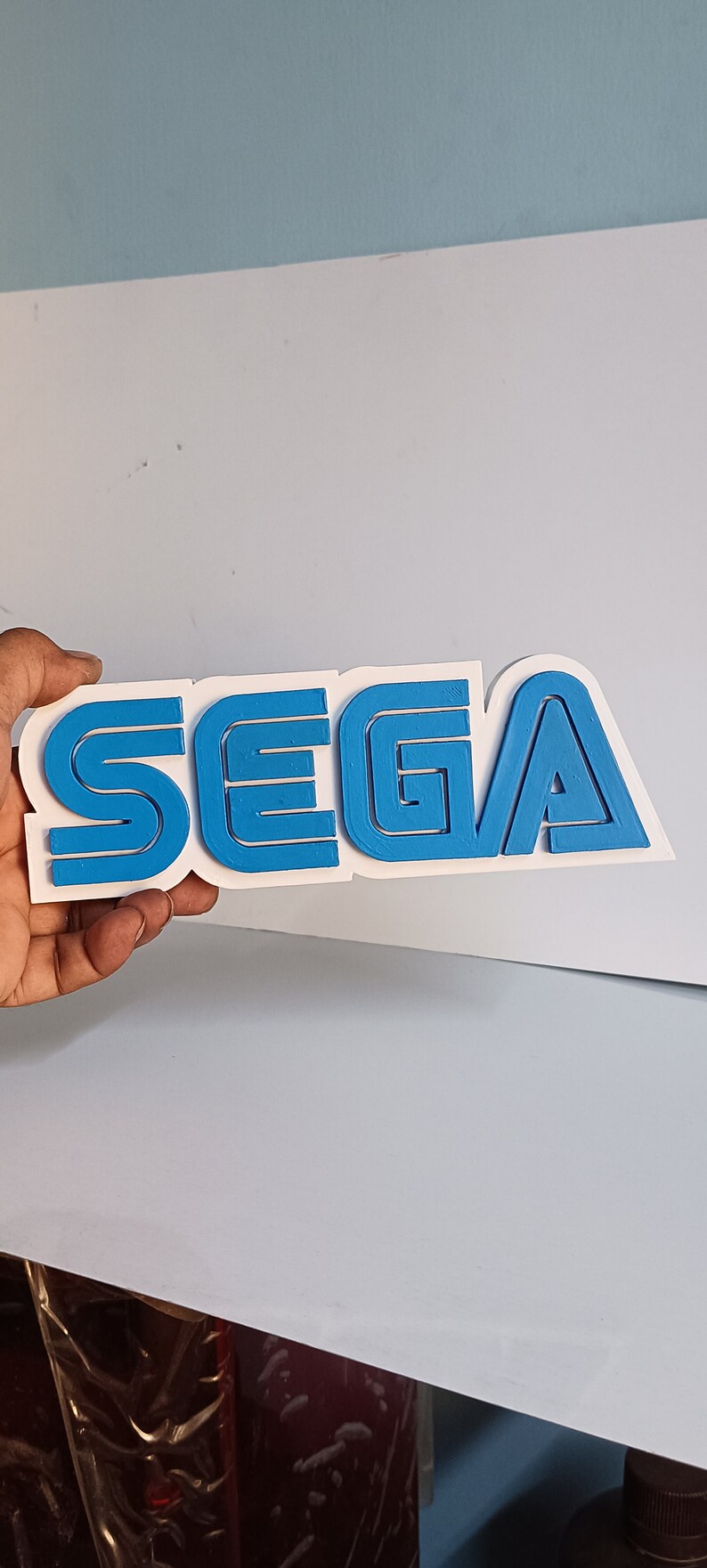 20cm Sega Game Logo 3D Sign Shelf Display 3D Printed Hand Painted Home ...