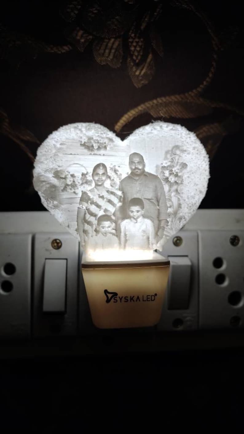 Custom 3D Printed Valentine Lithophane Mini Heart Moon Shape - Etsy