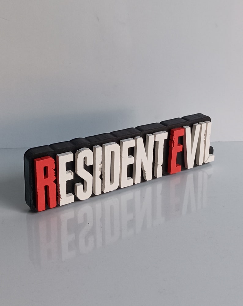 20cm Resident Evil Logo 3D Sign Shelf Display 3D Printed Hand Painted ...
