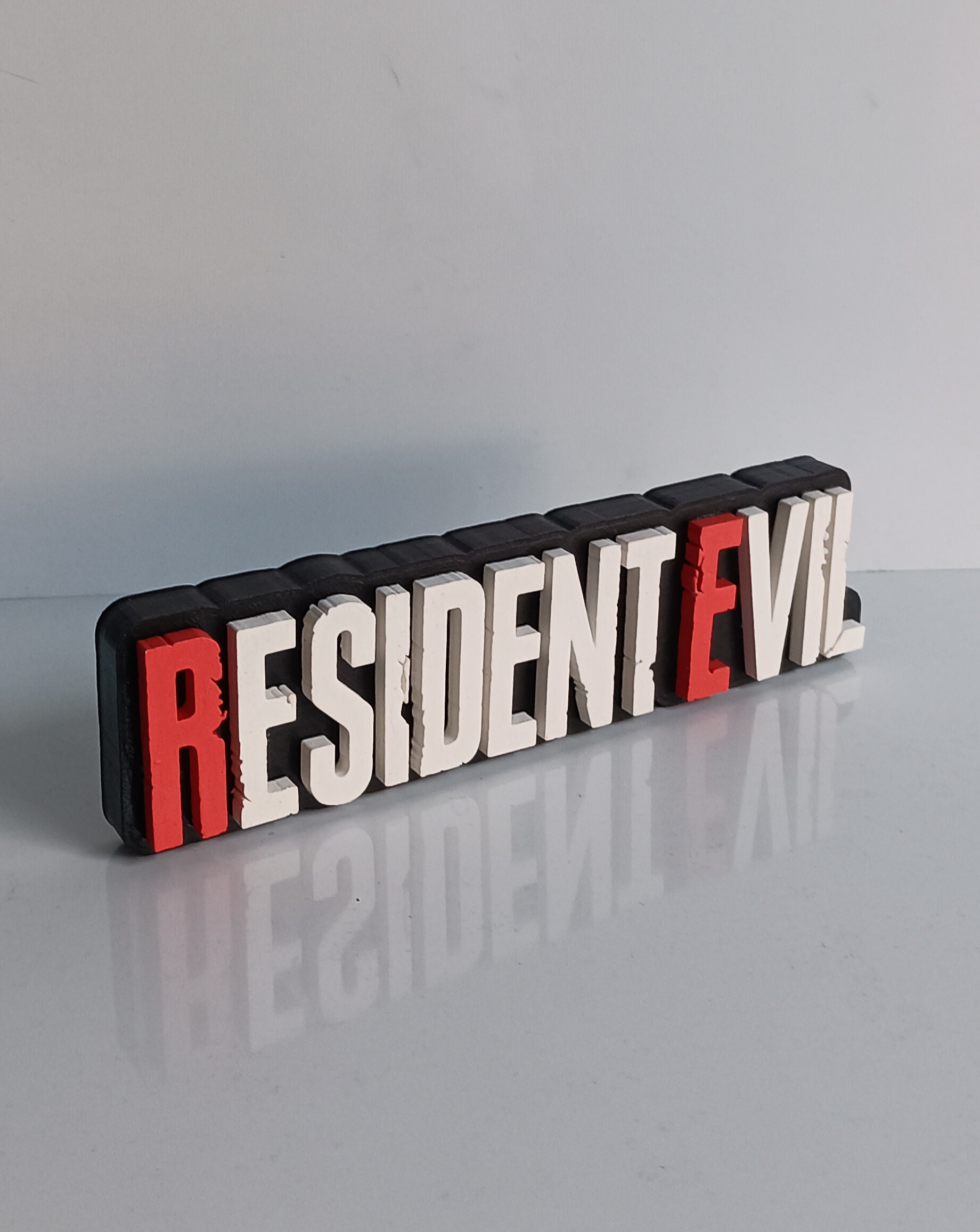 20cm Resident Evil Logo 3D Sign Shelf Display 3D Printed Hand Painted ...