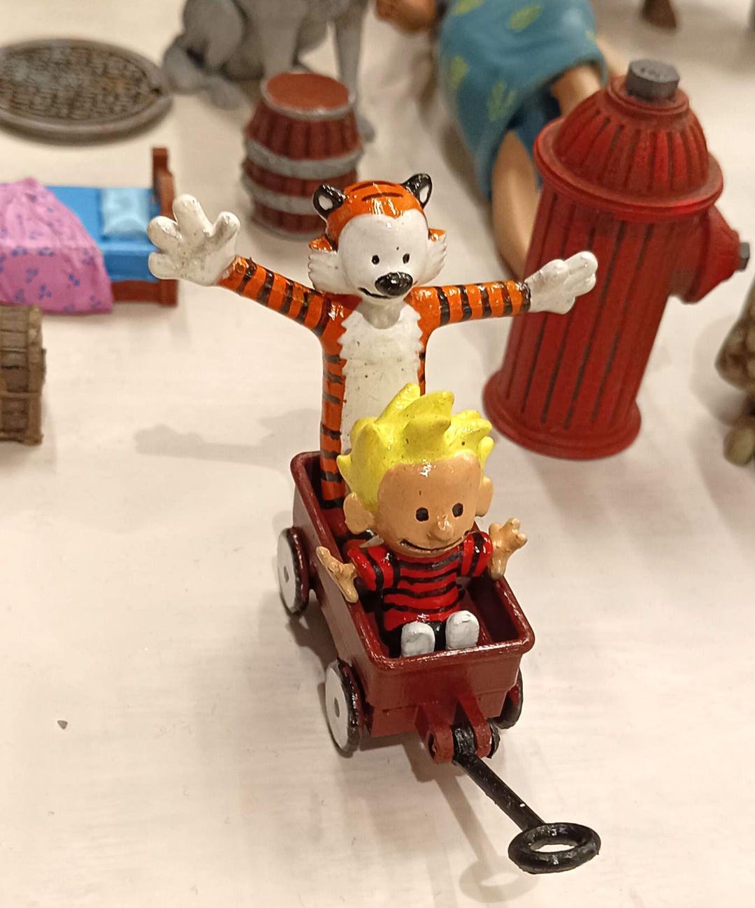 Boy and Tiger Comic Friends Hand Painted Miniature Tabletop Figure ...