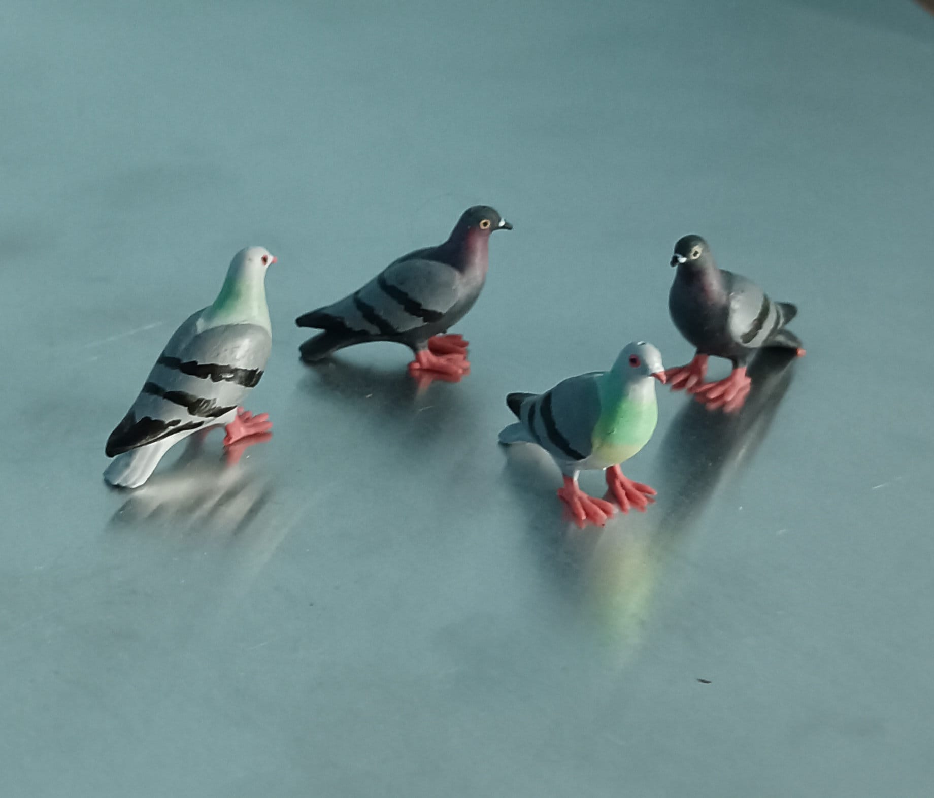 Lot4 Miniature Pigeons 1:12 Scale Bird Mini for Horror Dollhouse Animal ...