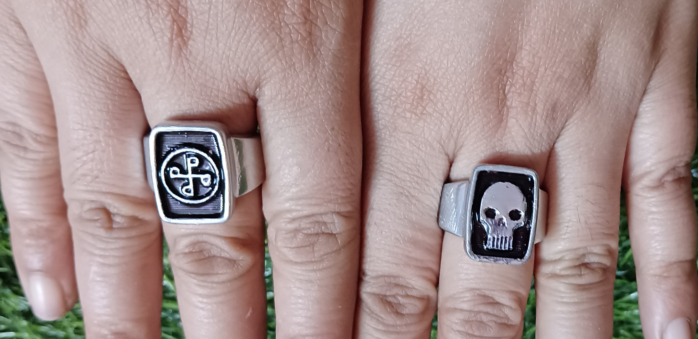 Phantom Rings Skull and Good Mark Silver Golden Color 3D Print Painted ...