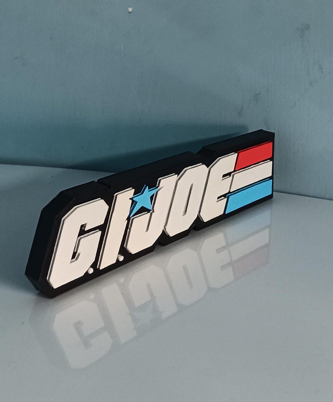 20cm GI Joe Logo 3D Sign Shelf Display 3D Printed Hand Painted Home ...