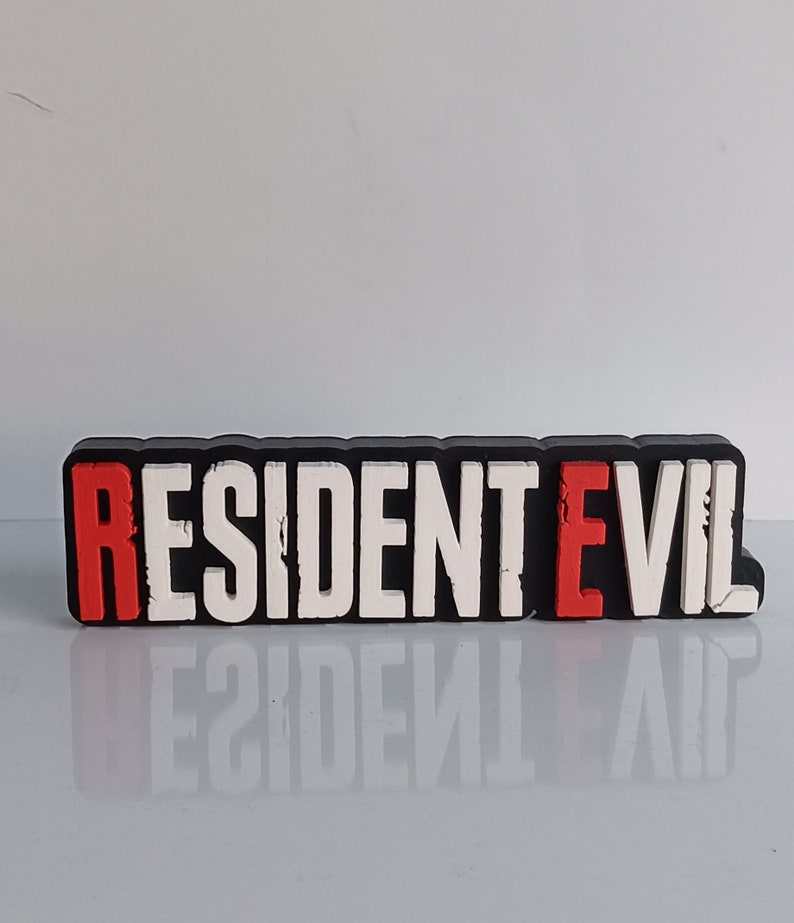 20cm Resident Evil Logo 3D Sign Shelf Display 3D Printed Hand Painted ...