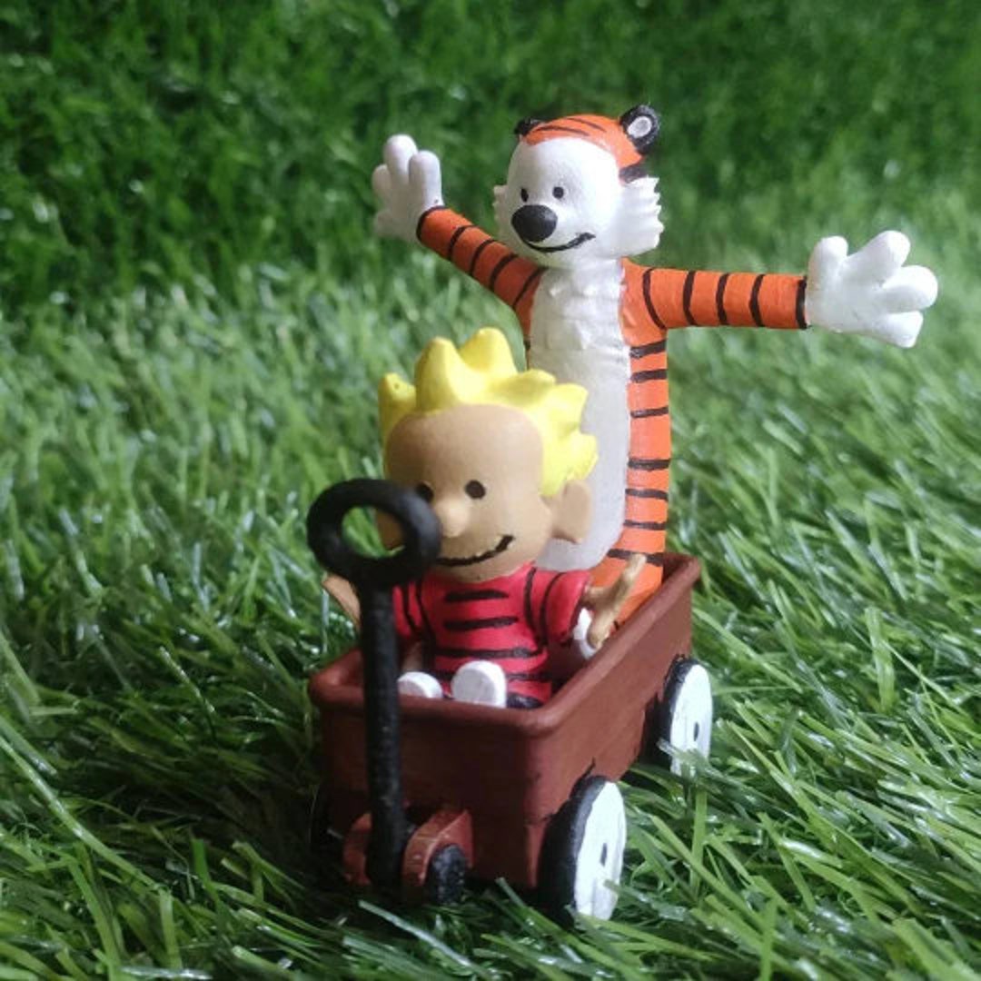 Boy and Tiger Comic Friends Hand Painted Miniature Tabletop Figure ...