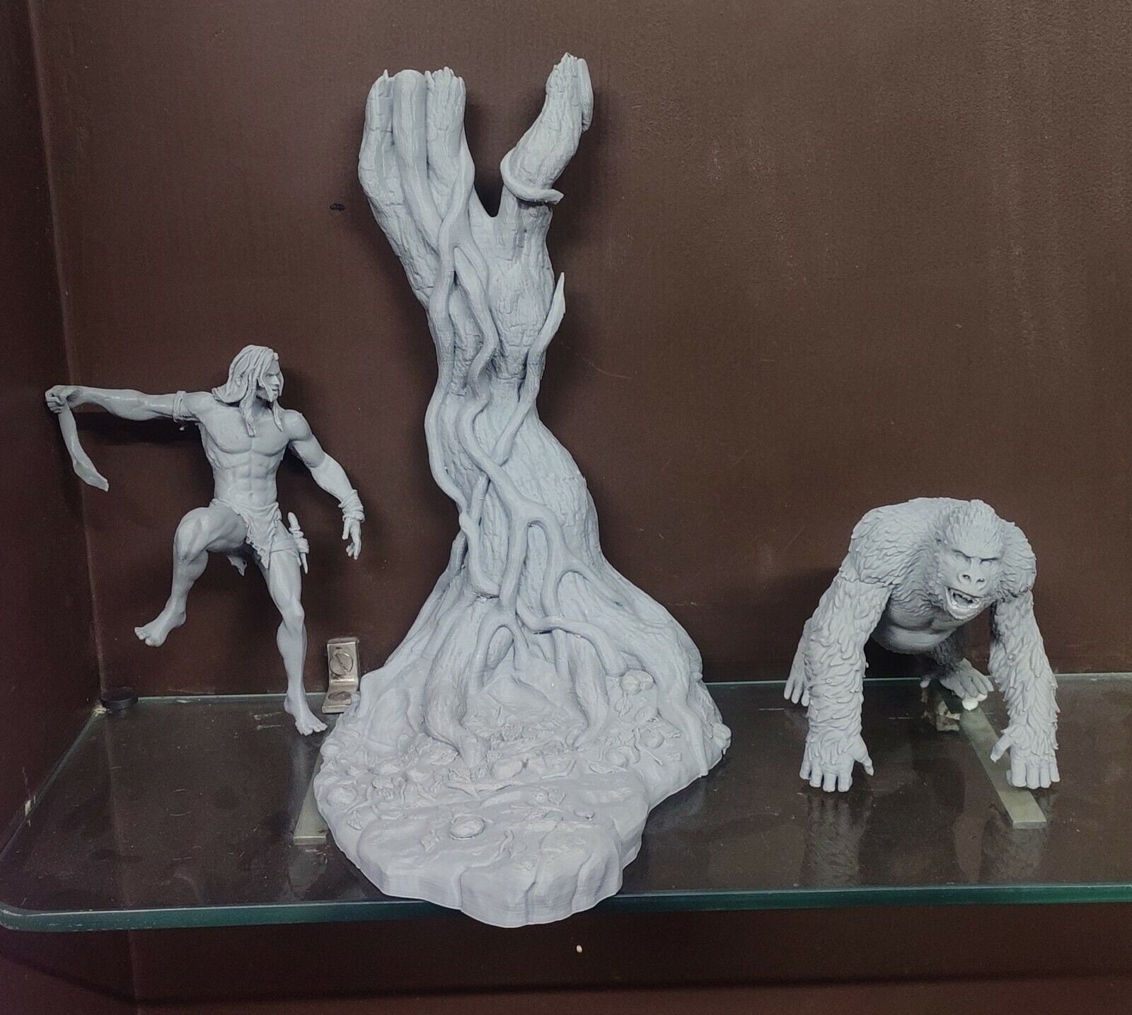 Custom 21cm Tarzan With Ape Unpainted 3D Printed Fan Model Statue ...