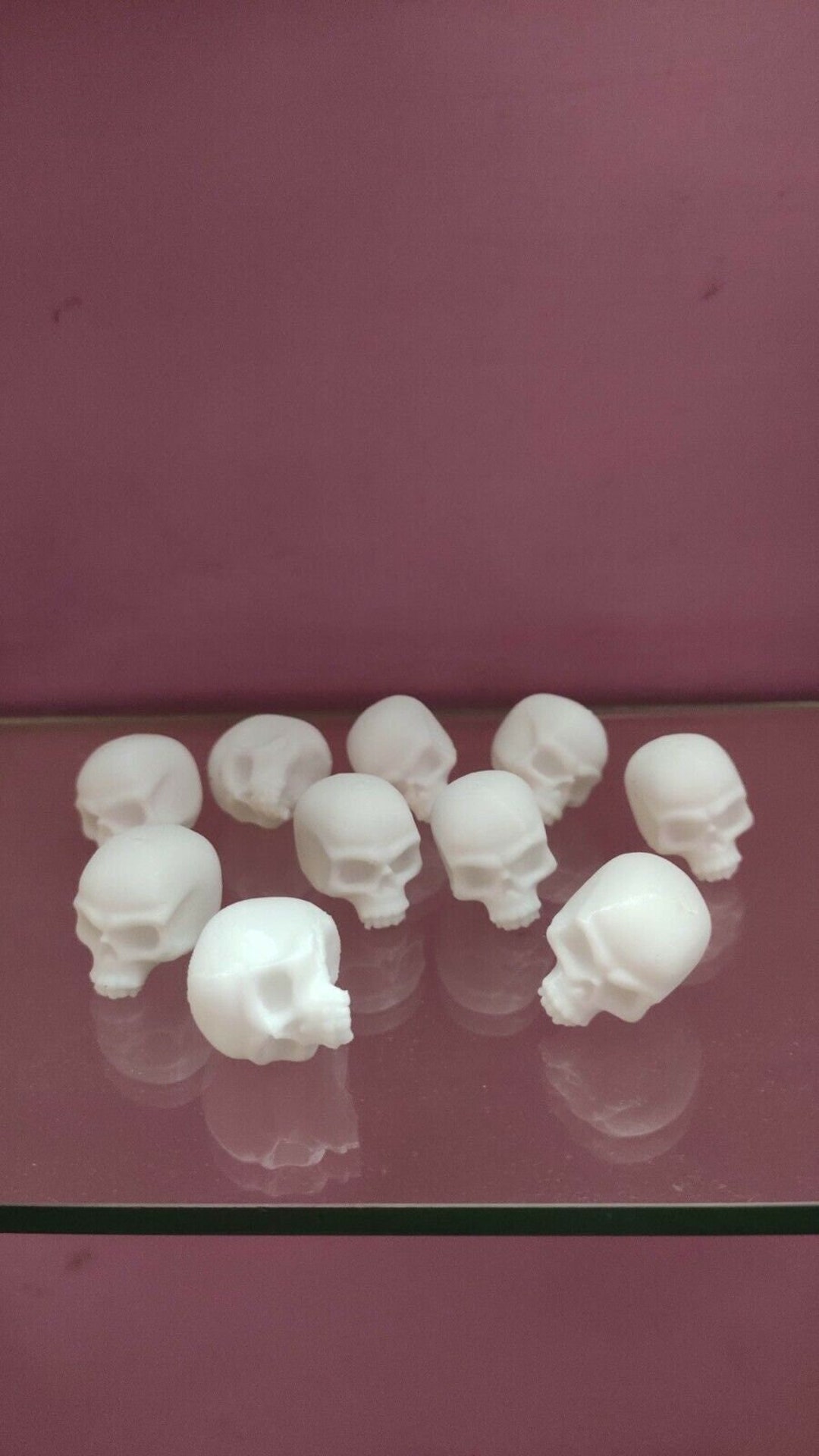 Custom 25mm Lot 10 Miniature Skull Tabletop 3D Printed Model Statue ...