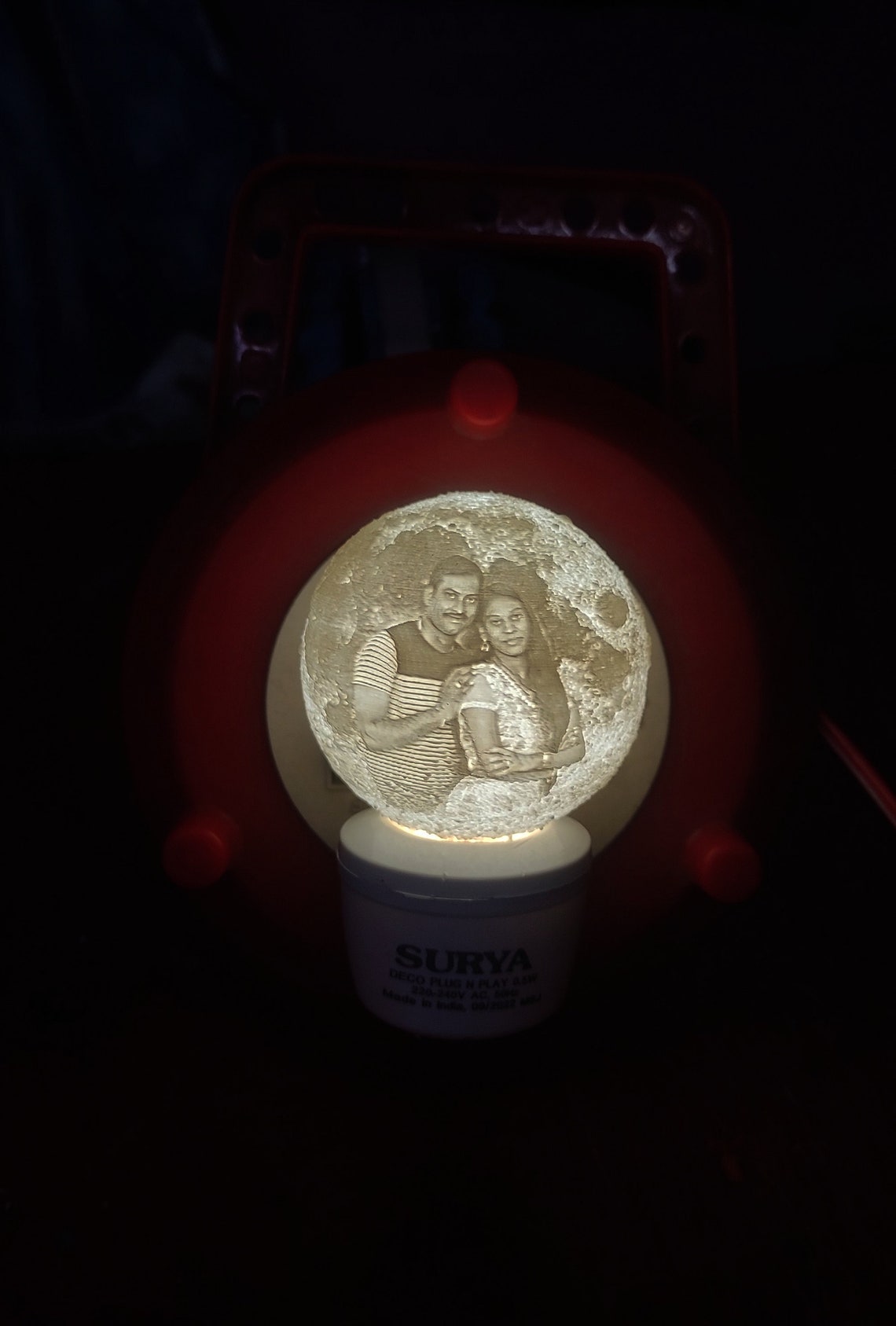 Custom 3D Printed 6cm Lithophane Mini Moon Shape Photo Night Lamp 220v ...