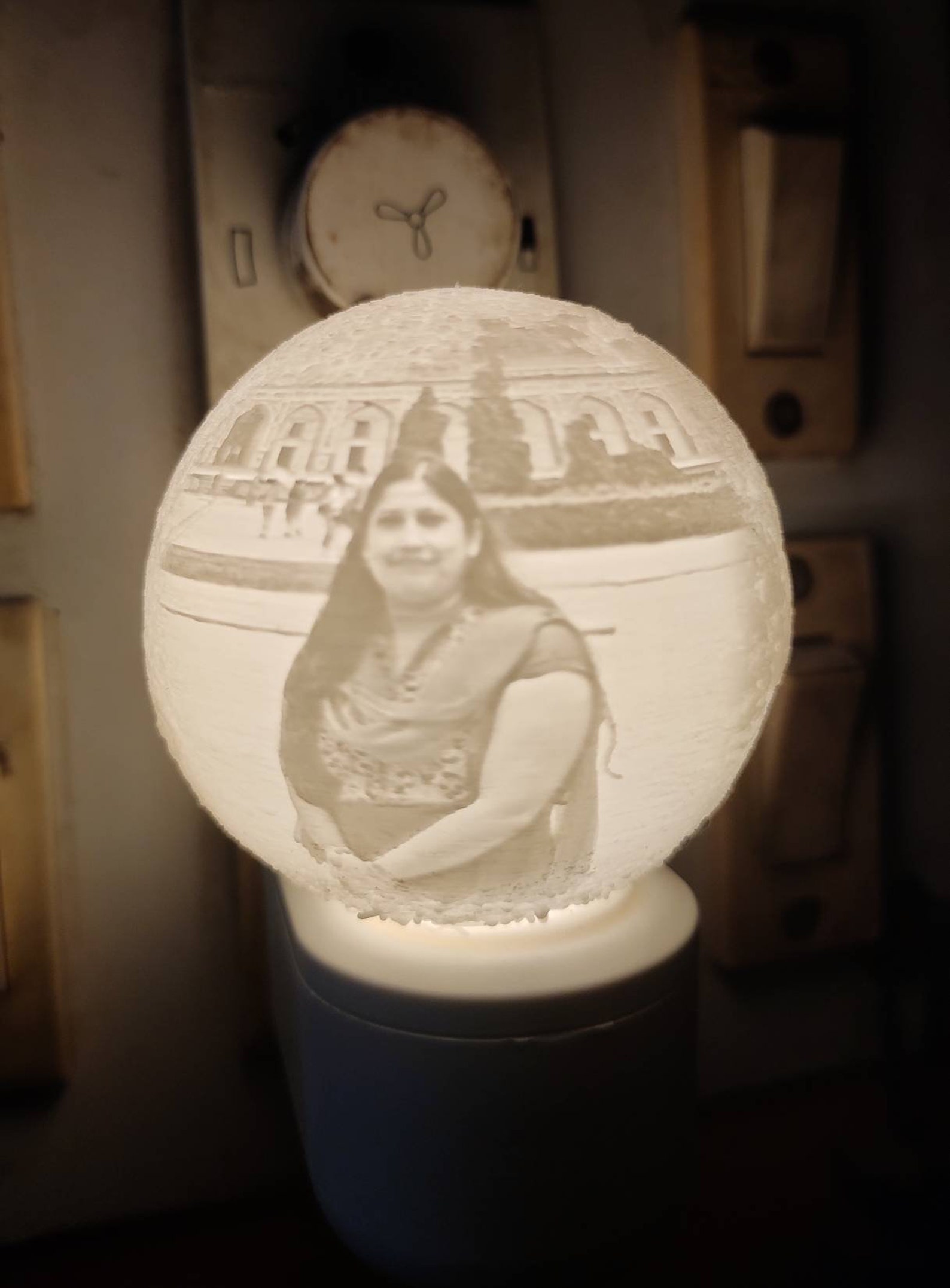 Custom 3D Printed 6cm Lithophane Mini Moon Shape Photo Night Lamp 220v ...