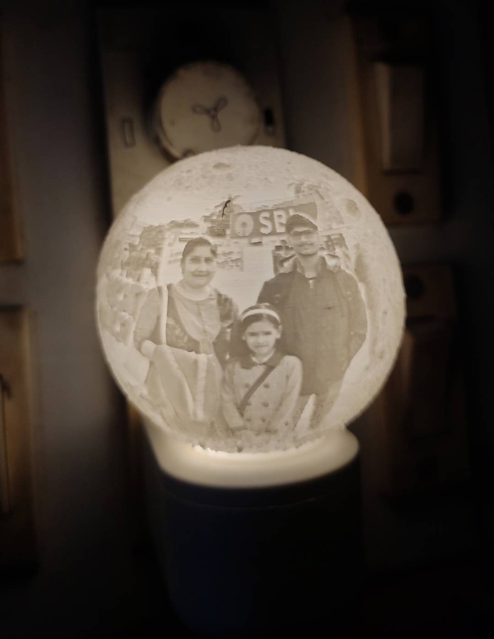 Custom 3D Printed 6cm Lithophane Mini Moon Shape Photo Night Lamp 220v ...
