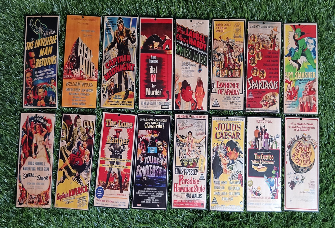 Classic Hollywood Movie Bookmarks: Glittery Cardstock With Tassels ...