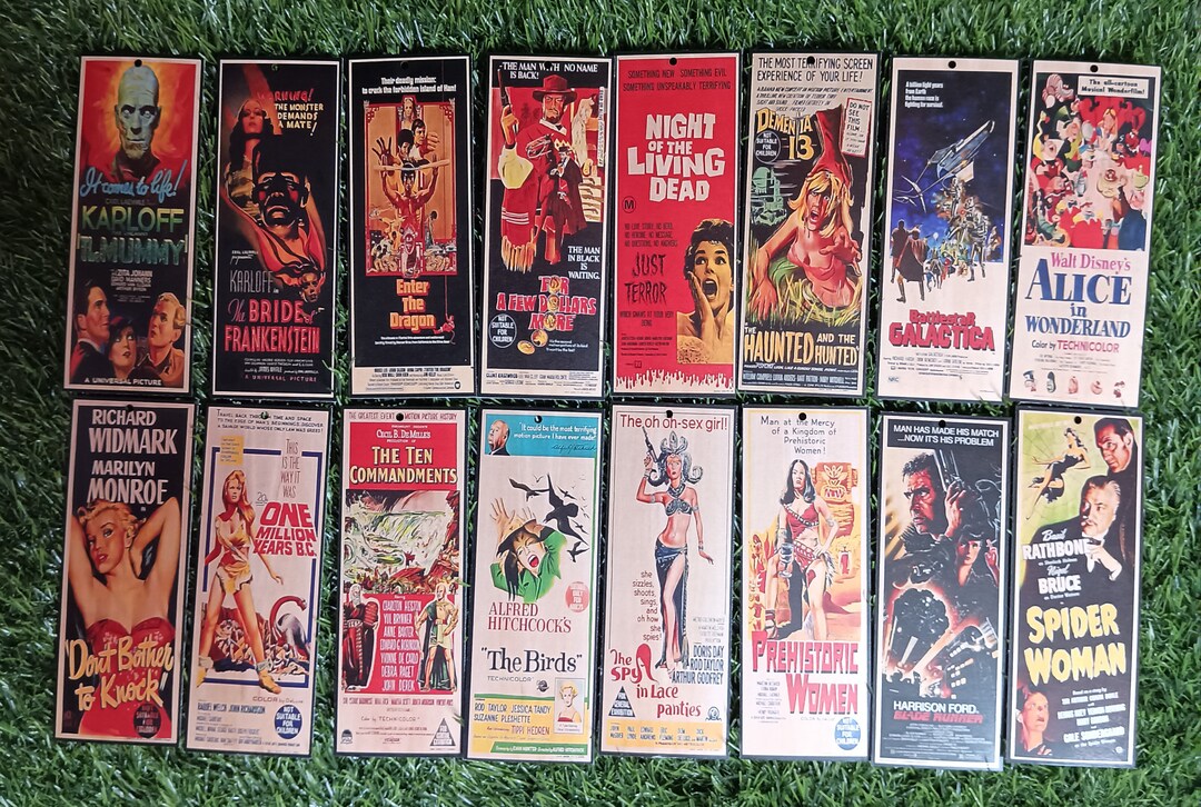 16pcs Classic Hollywood Movies Bookmarks Gift Single Sided Glittery ...