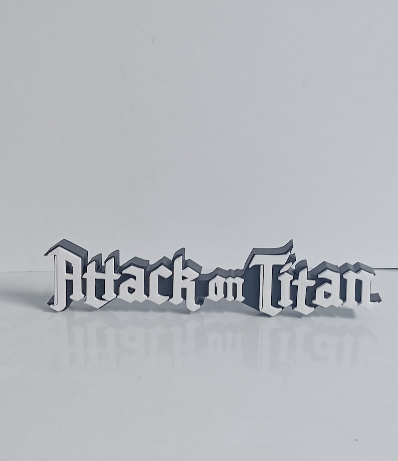 Attack Titan Logo 20cm 3D Sign Shelf Display Painted Anime Home Decor ...