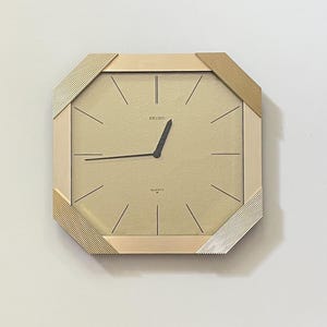 Vtg Brass Seiko Clock Octagonal Square Gold Wall Clock - Etsy