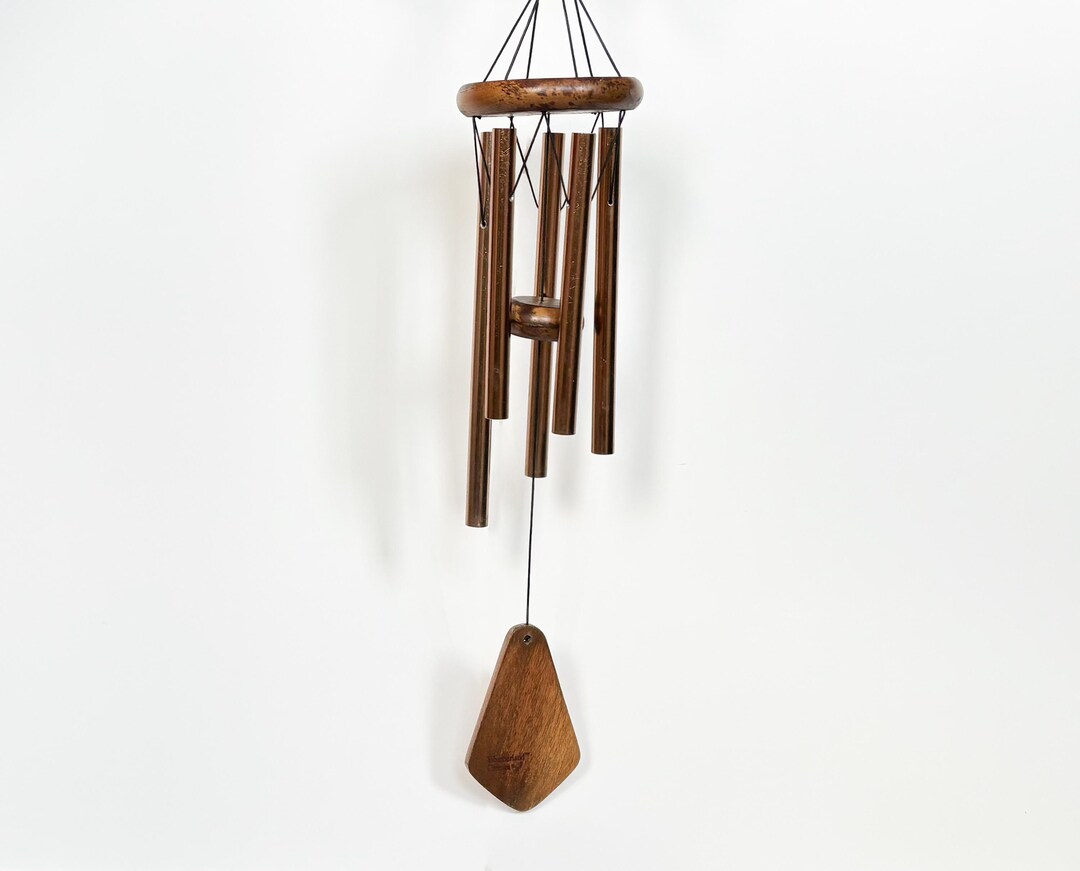 Vtg Wind Chime Tuned to Key of D Major W/ Copper Chime Tubes & Wooden ...