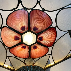 1980s Fan Seashell Lamp Made With Real Capiz Shell & Brass Base Accent ...