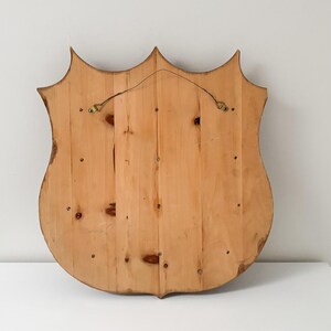 Vtg Wood Trinket Shelf W/ Shield Shaped Mount & 4 Narrow Shelves for ...