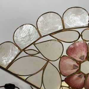 1980s Fan Seashell Lamp Made With Real Capiz Shell & Brass Base Accent ...