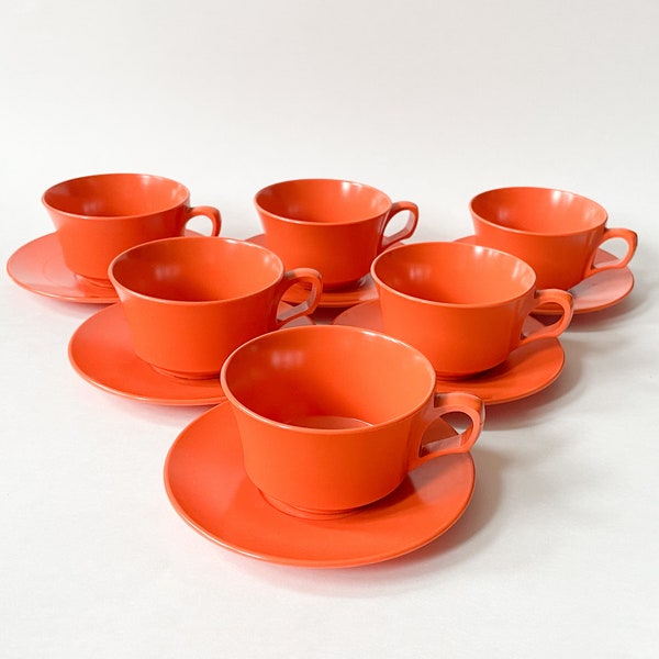 Orange Tea Cup Set - Etsy
