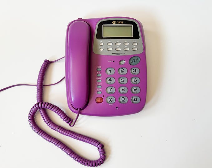 1990s Purple Landline Phone Telephone W/ Digital Display & Grey Dial ...