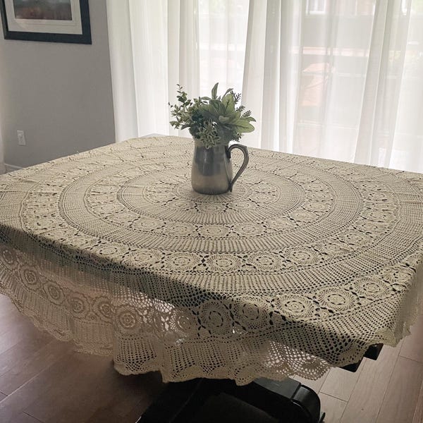Round Lace Tablecloth - Etsy