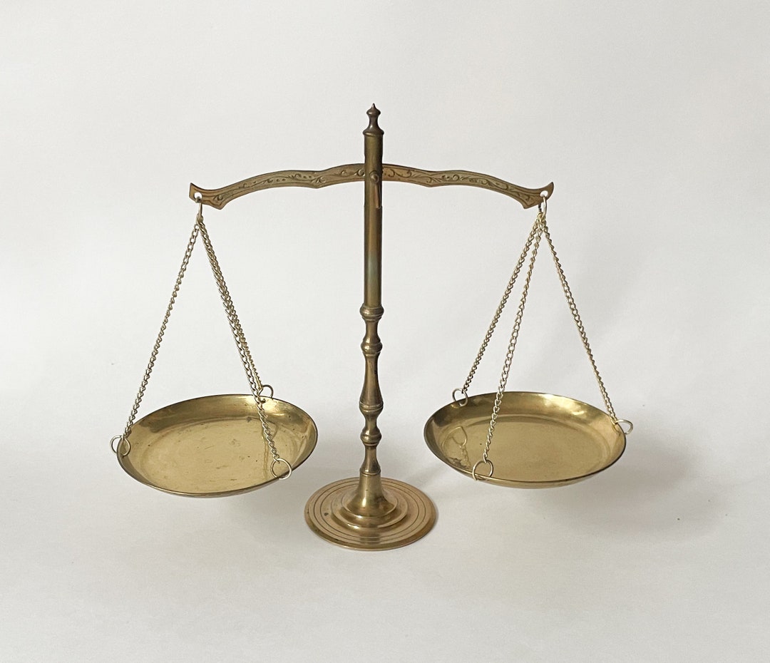 Vtg Brass Balance Scale Decorative Solid Brass Scales of Justice - Etsy