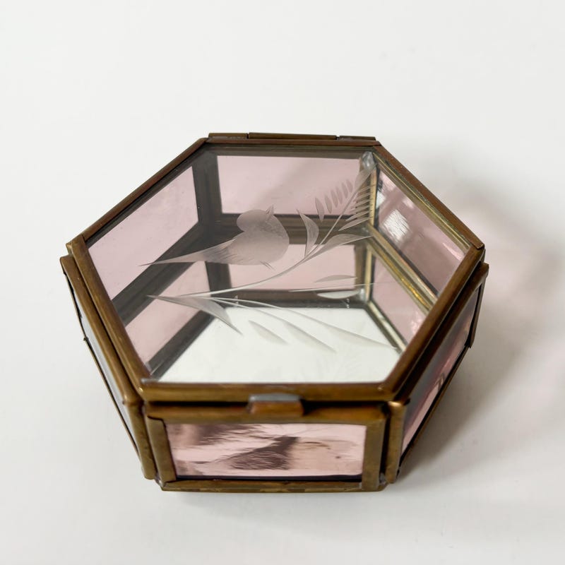 Vintage Glass Box - Etsy