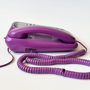 1990s Purple Landline Phone Telephone W/ Digital Display & Grey Dial ...