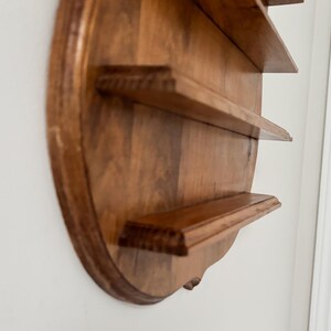 Vtg Wood Trinket Shelf W/ Shield Shaped Mount & 4 Narrow Shelves for ...