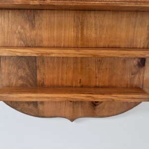 Vtg Wood Trinket Shelf W/ Shield Shaped Mount & 4 Narrow Shelves for ...