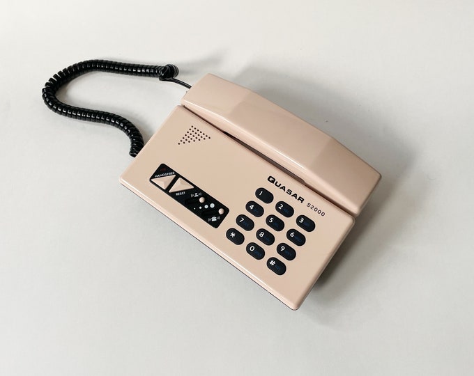 Retro Pink Telephone Angular Peach Futuristic Landline Phone New in Box ...