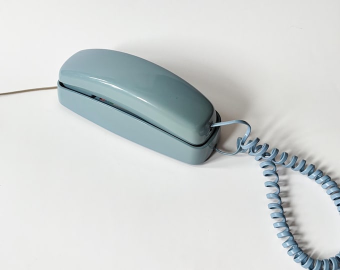 Retro Blue Trimline Phone 1990s Corded Landline Touchtone Telephone - Etsy