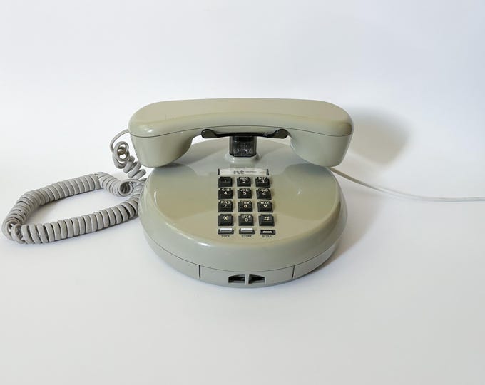 1980s Grey Telephone W/ Dial Light Northern Telecom Modern Space-age ...