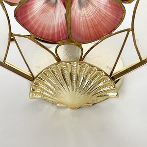 1980s Fan Seashell Lamp Made With Real Capiz Shell & Brass Base Accent ...