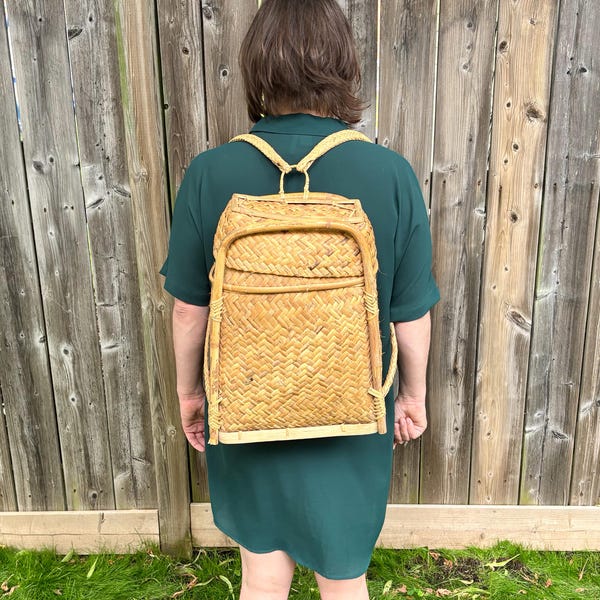 Rattan Backpack - Etsy