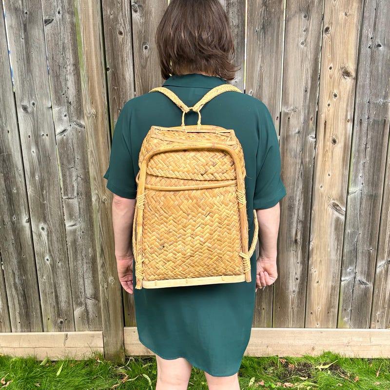Rattan Backpack - Etsy