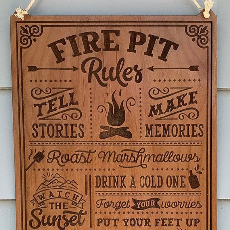 Fire Pit Sign - Etsy
