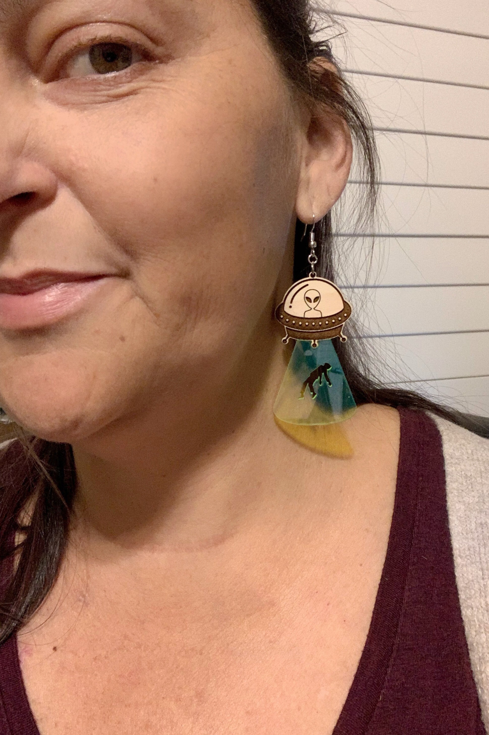 Alien Abduction Novelty Earrings | UFO - Etsy