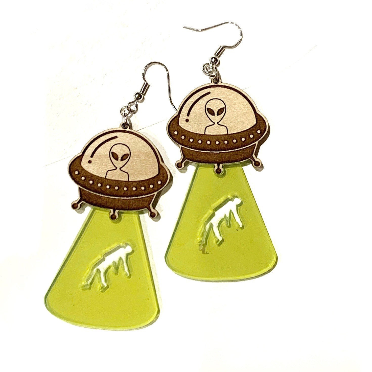 Alien Abduction Novelty Earrings UFO | Etsy