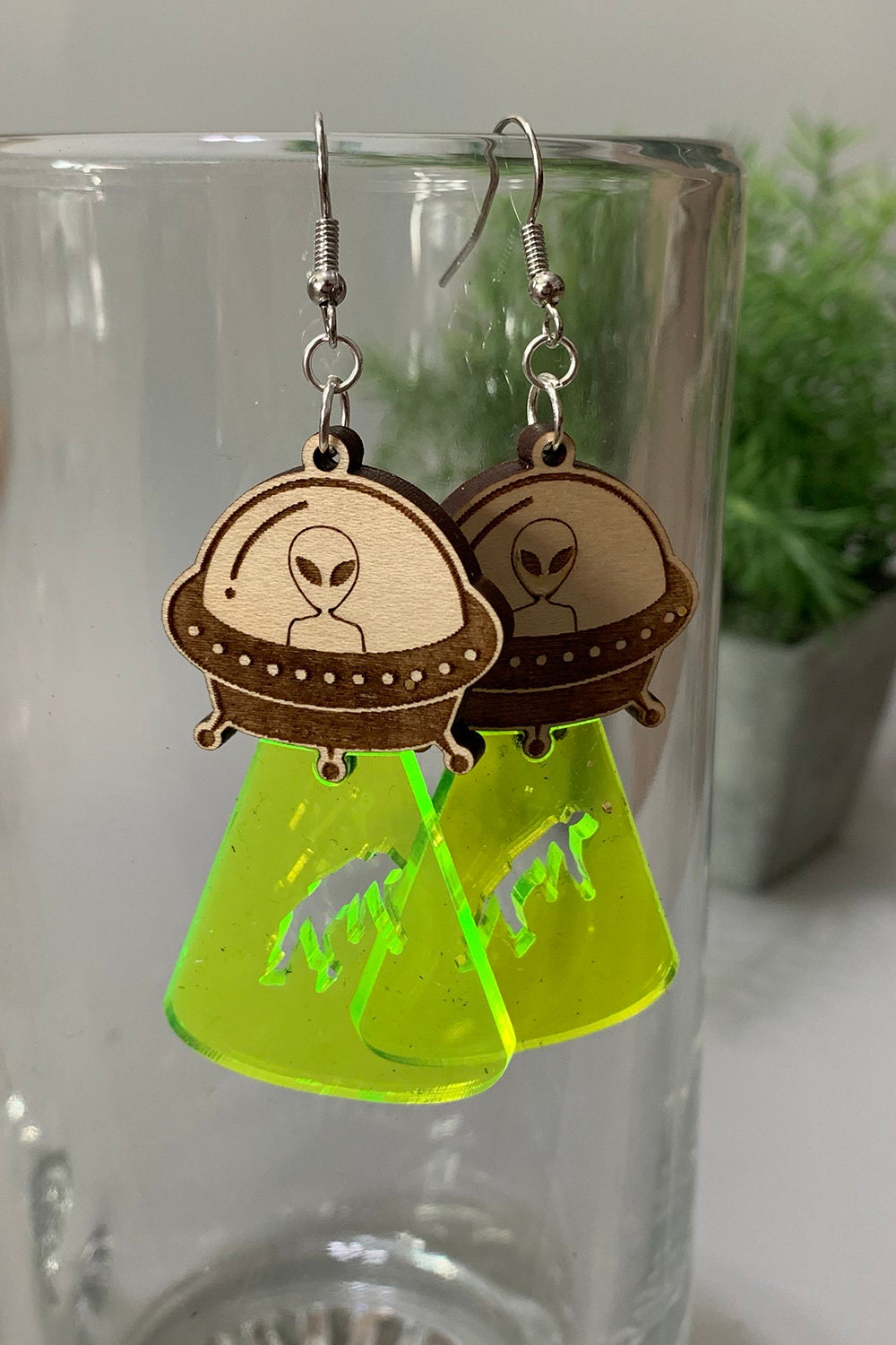 Alien Abduction Novelty Earrings UFO | Etsy